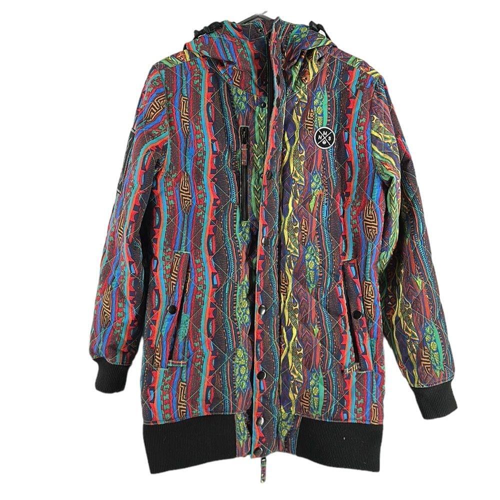 Nomis snowboard jacket winter y2k colorful heavy pattern standout ...