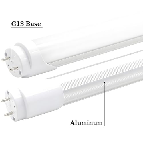 2FT LED Tube Lights - 8W (25W Fluorescent Bulb Frosted Cover) - Pack of ...
