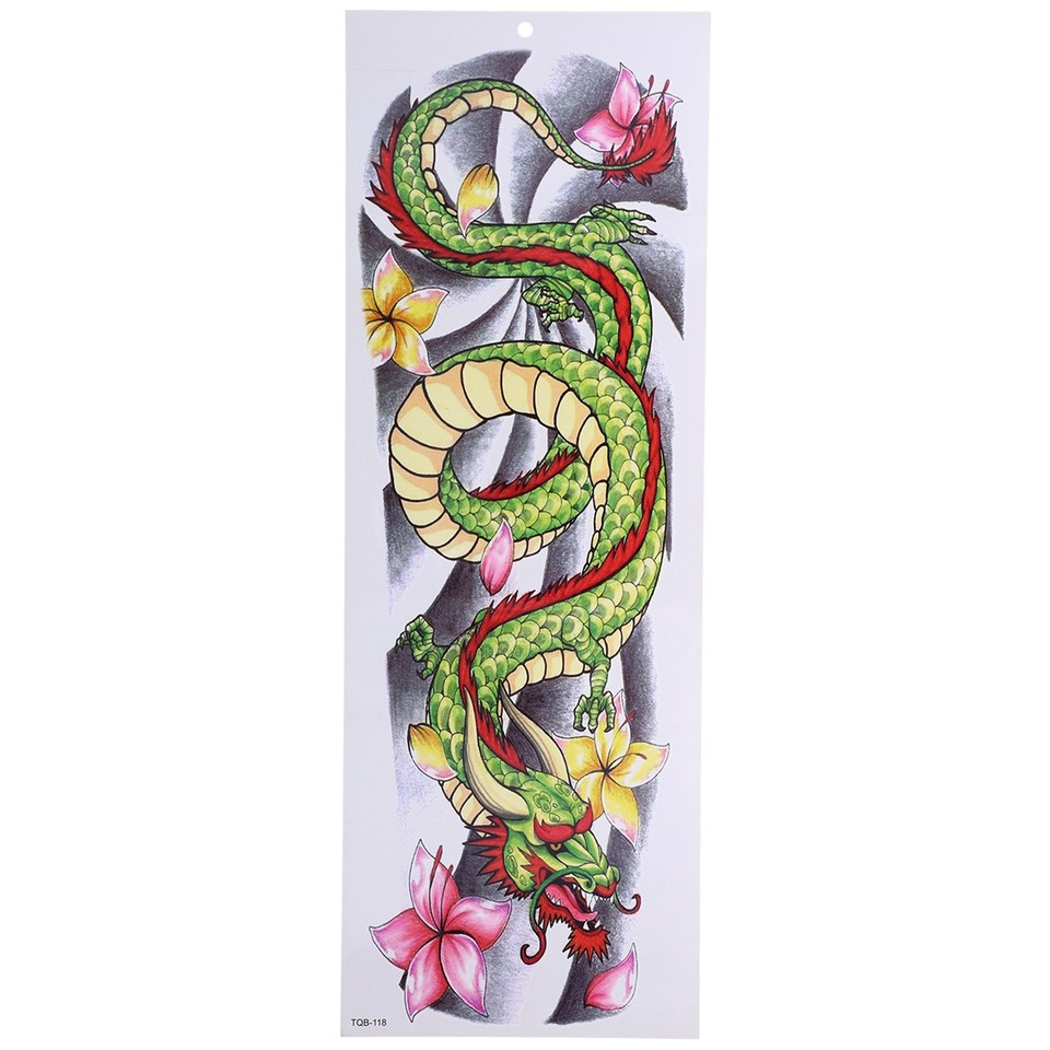 8 Sheets Full Sleeve Temporary Tattoos Watrproof Full Arm Fake Sleeve ...