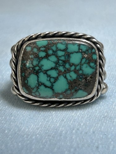 Southwest Style Spider Web Turquoise And Sterling Ring, Size 10.5 | eBay