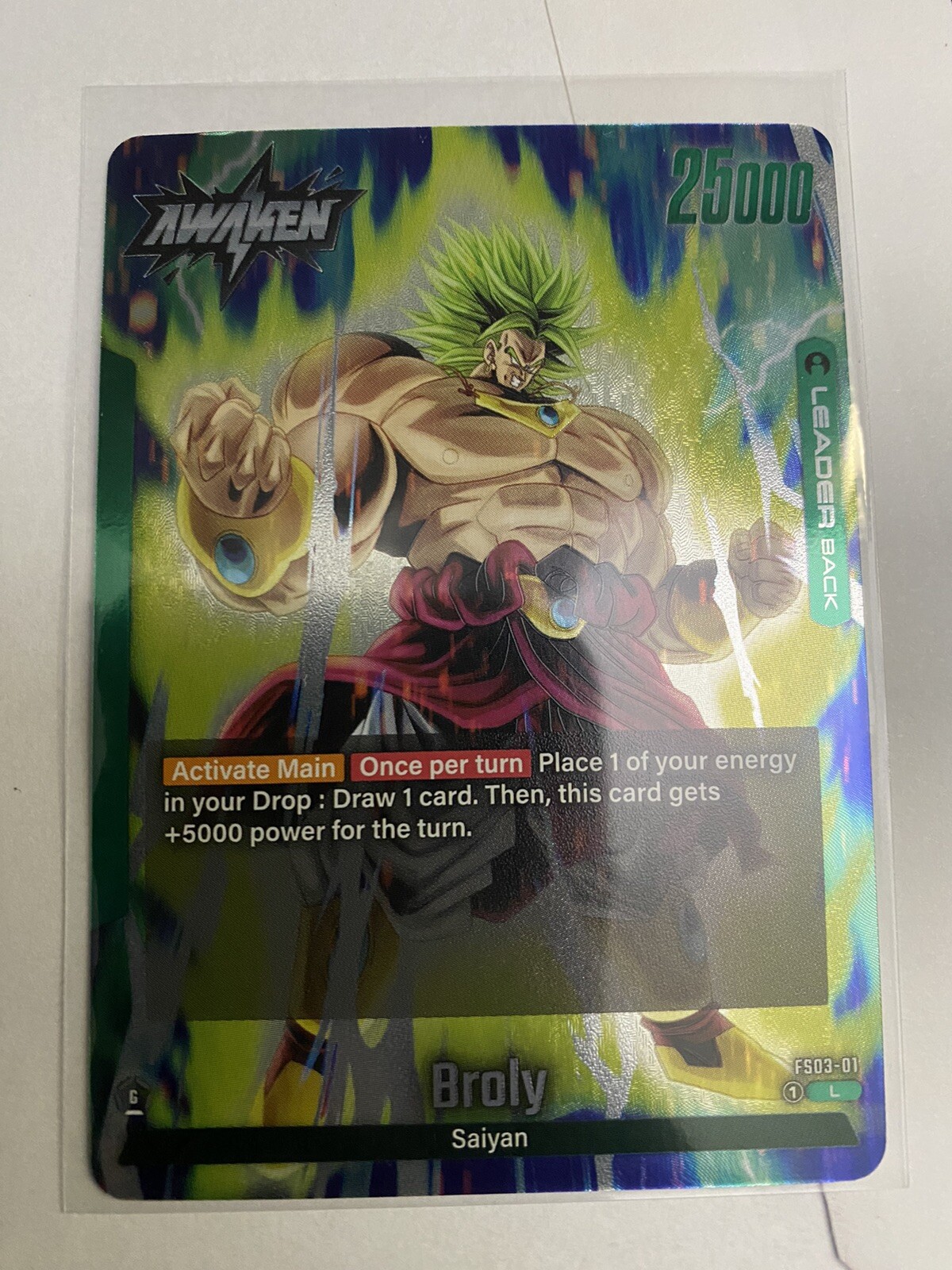 Dragon Ball Fusion World Broly FS03-01 Leader Starter Deck 3 Broly Card ...