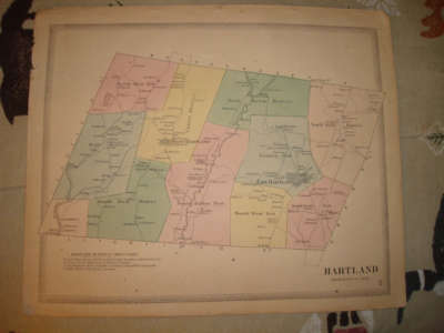 1869 HARTLAND HARTFORD COUNTY CONNECTICUT ANTIQUE MAP N | eBay