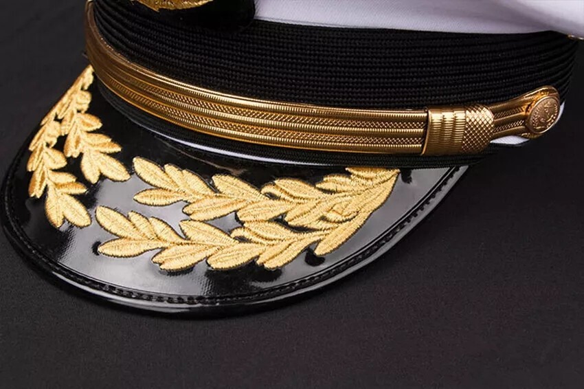 Navy Captain Hat Sailor Gorros White Officer Cap Seaman Yacht Ship All ...