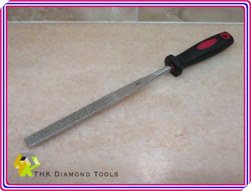 180mm (7" inch) THK Diamond coated FLAT jewelry glass rock crafts file ...