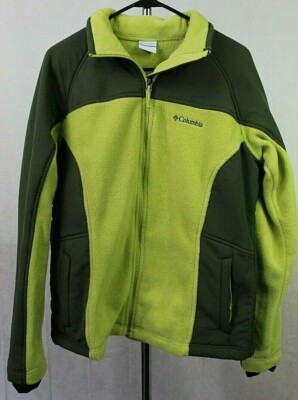 COLUMBIA mens XL long sleeve polyester green zip up jacket | eBay