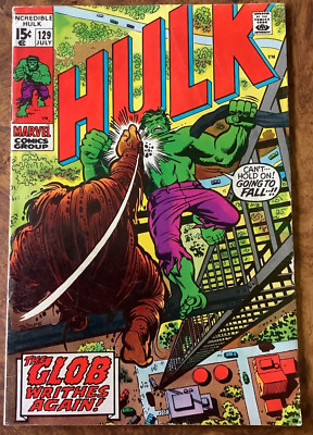 Incredible Hulk 129 1970 Fine The Glob Roy Thomas Herb Trimpe Marvel ...