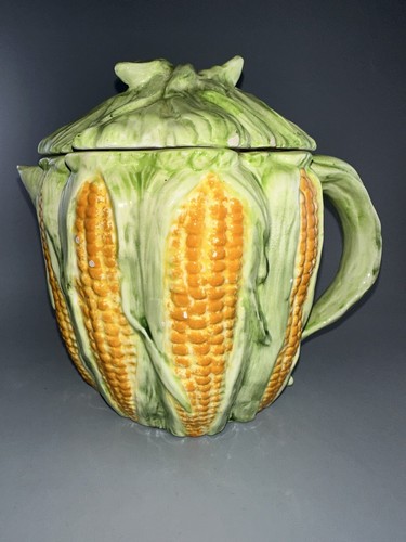 World's Bazaar Inc. Corn Design Ceramic Lidded Pitcher Teapot 7” Tall ...