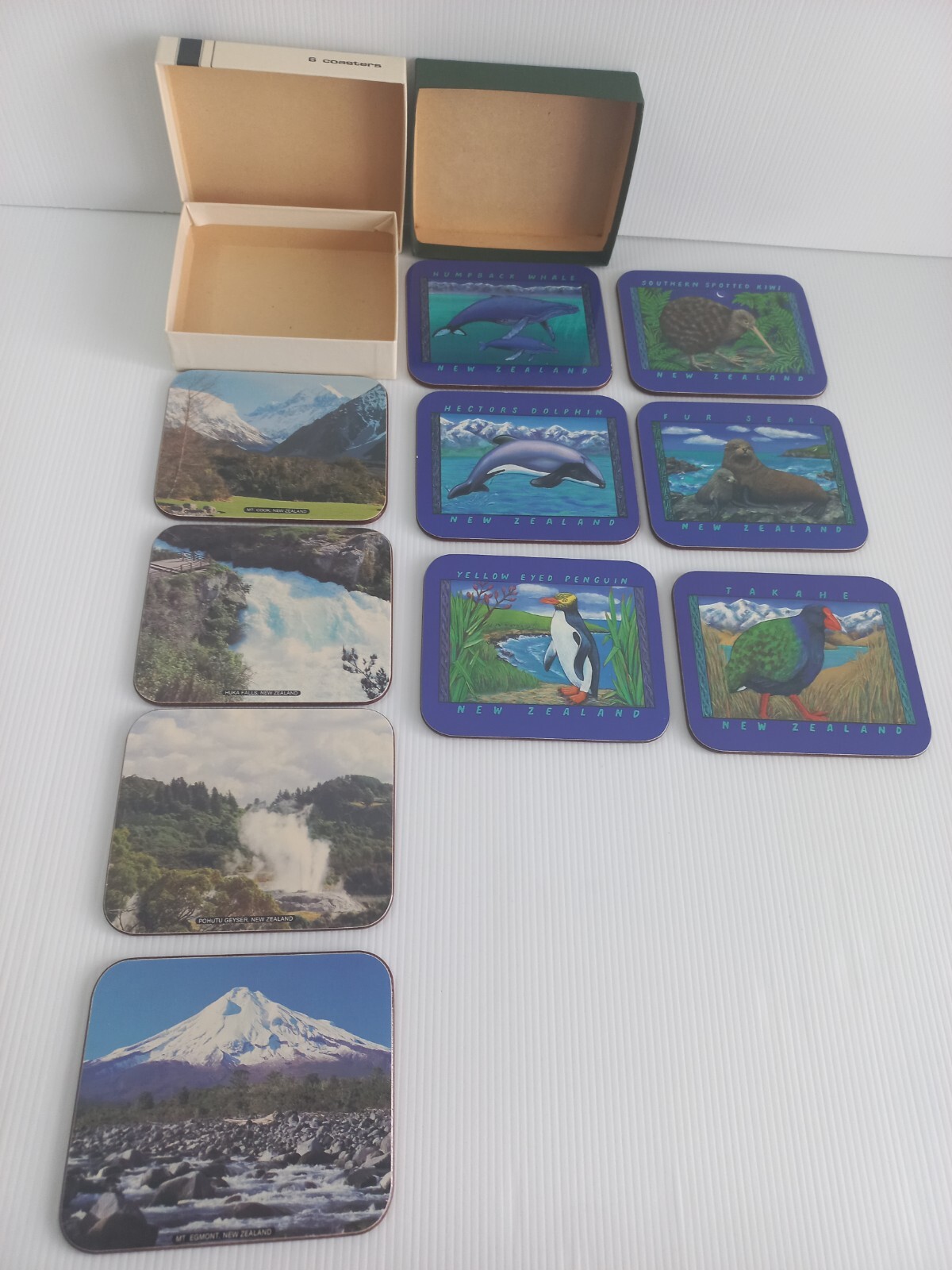 Jason New Zealand Cork Back Coasters Set Of 6 And 4 Animals Scenic ...