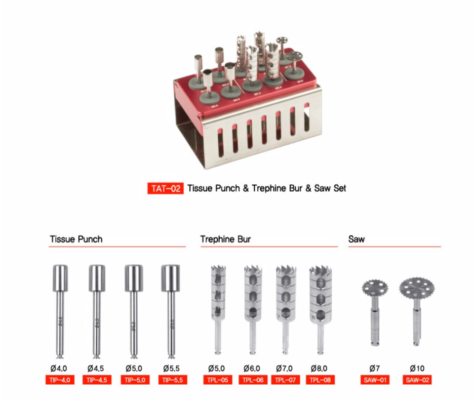 MCT TAT-02 Implant Surgery Instrument Saw/Tissure Punch/Trephine Bur ...