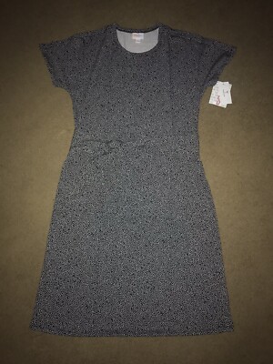 Marly Lularoe Dress Black White Small Polka Dots Belt New Unicorn 6-8 ...