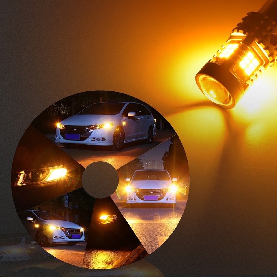 2X BAU15S 7507 LED Turn Signal Light Amber Canbus No Hyper Flash Error ...