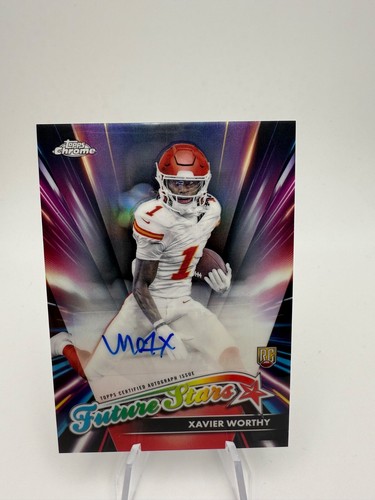 2024 Topps Chrome Football Xavier Worthy Rookie Future Stars Auto SP ...