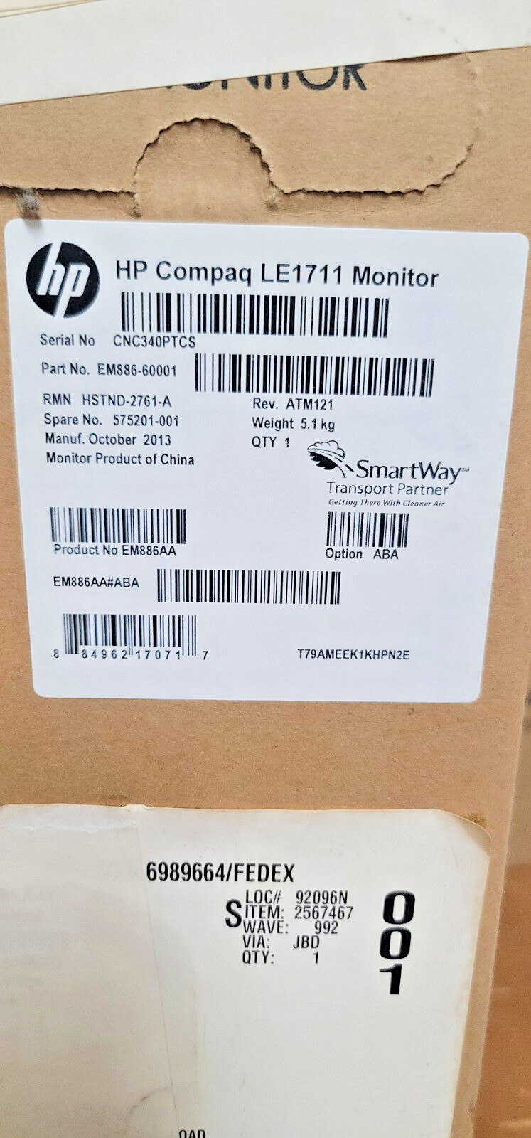 New in Box HP Compaq LE1711 17-inch LCD Monitor | eBay