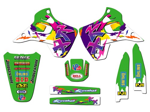 1992-1993 KX 250 THROWBACK Green Senge Graphics Kit Compatible with ...