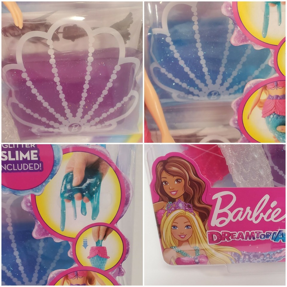NEW 2019 Barbie Dreamtopia Slime Mermaid 12'' Doll with 2 Glitter Slime ...