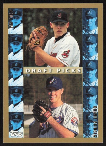 1998 Topps Baseball Draft Picks Tim Drew/Donnie Bridges RC #489 Indians ...