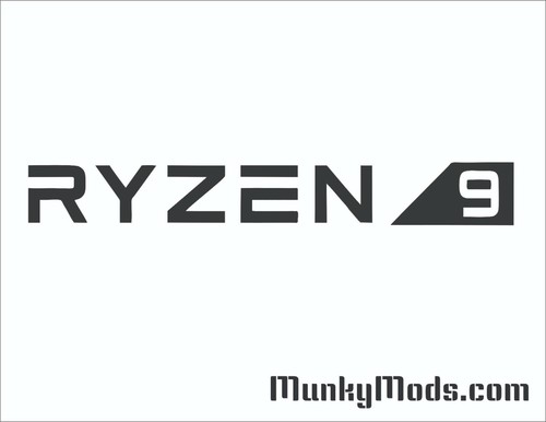 AMD Ryzen 9 Logo Computer PC Case Window Applique Vinyl Decal (Color ...