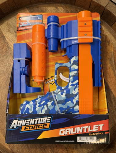 Adventure Force Gauntlet Roleplay Light & Sound Toy Gun Silencer Blue ...