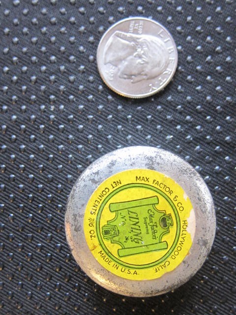 VTG 1920s–30s Max Factor Supreme Lining Tin Theater Makeup Hollywood w ...