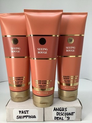 Bath & Body Works 3PCS SEEING ROUGE ULTIMATE HYDRATION BODY CREAM 8oz ...