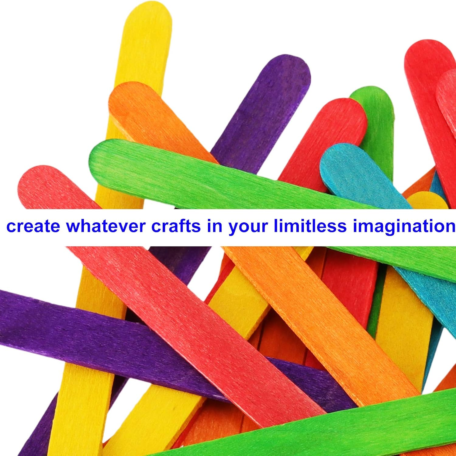 1000 Pcs Colored Popsicle Sticks for Crafts, 4.5 Inch Wooden Jumbo ...