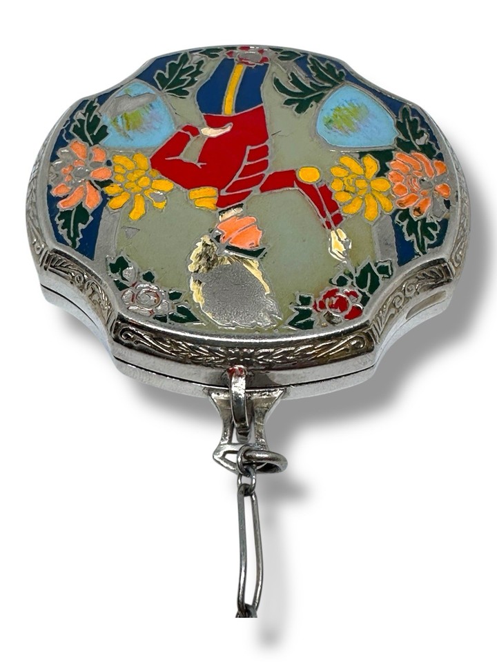 Rare JM Fisher Art Deco Powder Compact Drum Major Ring Chain 1930s ...