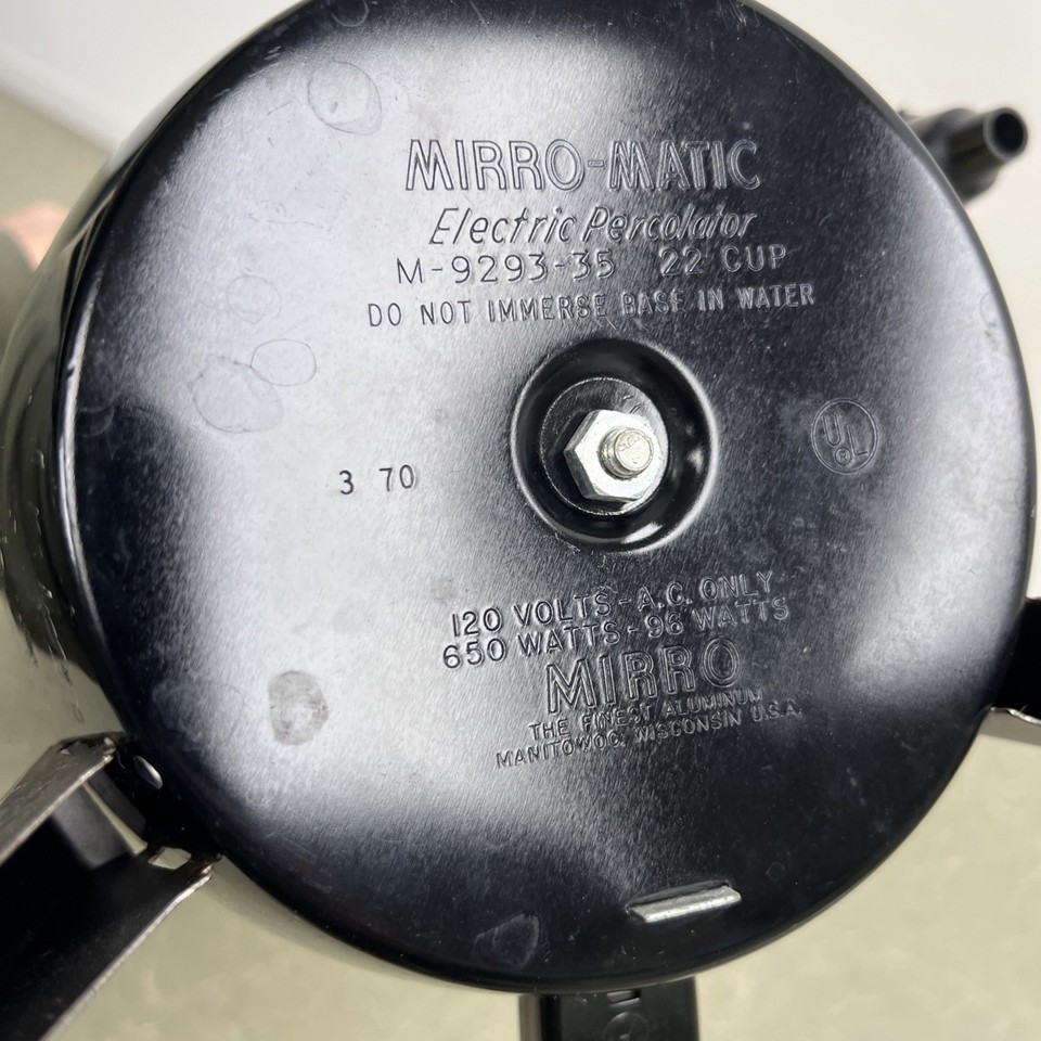 Vintage MIRRO MATIC Electric Percolator Coffee Maker 22 Cup Harvest ...