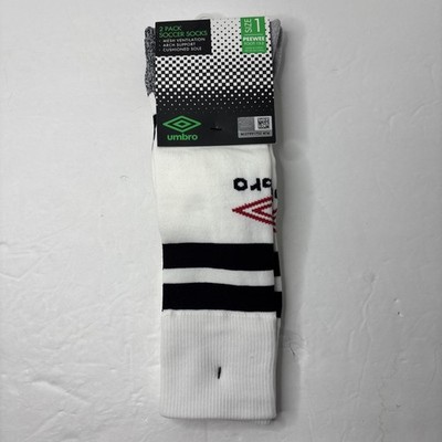 Umbro Pee Wee Soccer Socks Size 1 White Gray 2 Pack Shoe 13-3 NWT | eBay