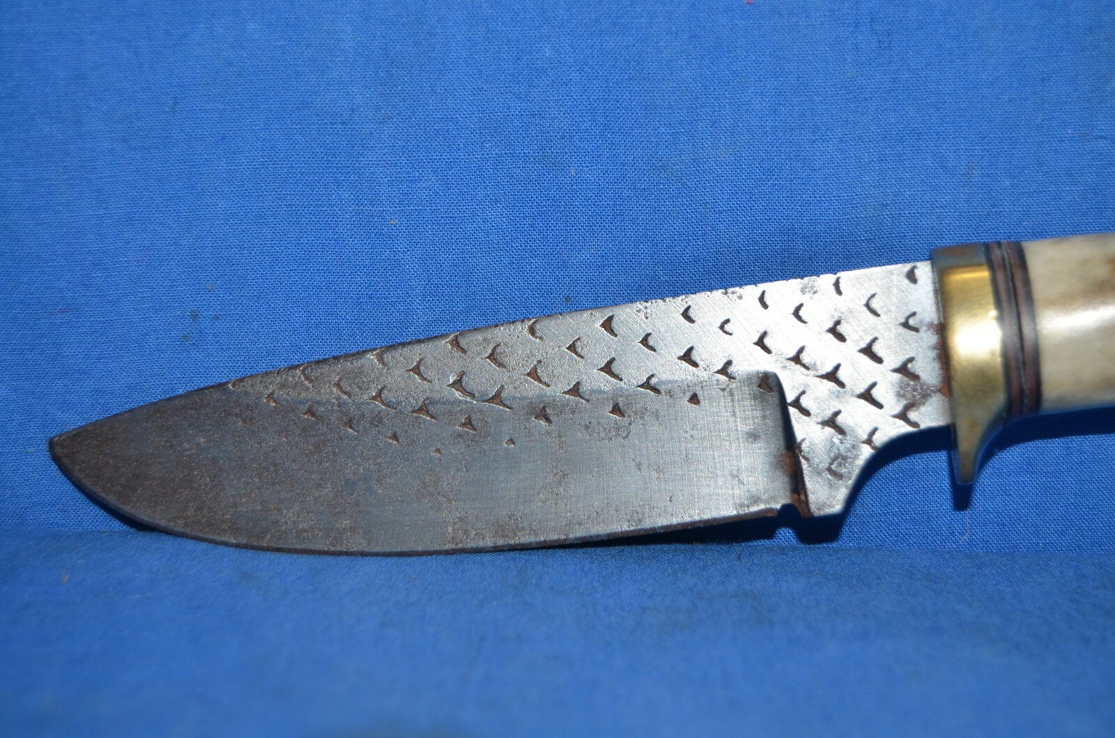 Herb Derr Hunting Knife Stag Handle Custom Handmade Plain Edge V Grind ...