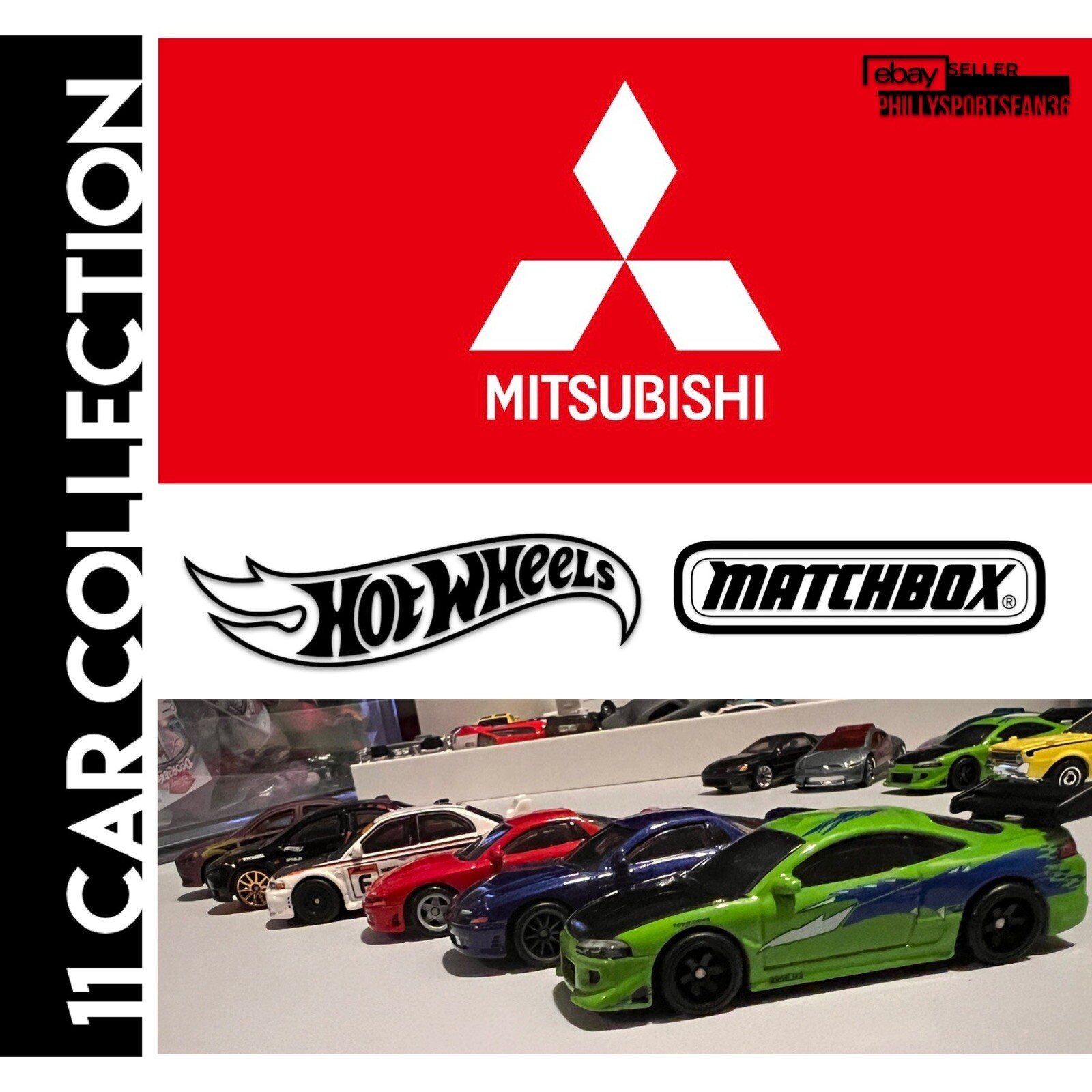 Lot Of 11 Hot Wheels Mitsubishi Eclipse Premium Concept Car 3000GT ...