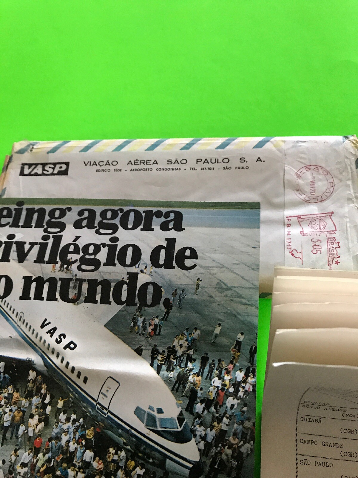 VASP Brazilian Airlines 1970 Timetable And Brochure | eBay