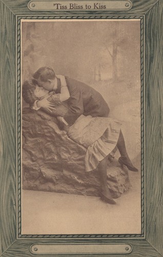 1910 Antique PC Couple Kissing risqué Tiss Bliss to Kiss unposted ...