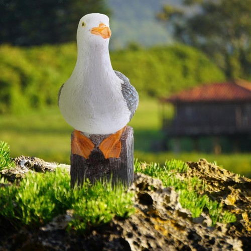 Resin Lifelike Seagull Statue Artificial Birds Model Garden Lawn ...