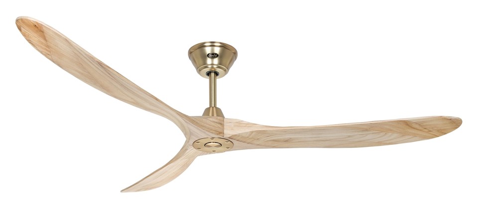 Designer Ceiling Fan Without Light Eco Genuino Brass Wood 180 Remote ...