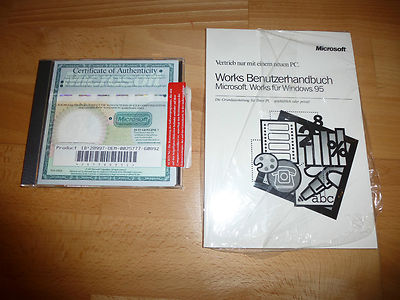 Microsoft Works Version 4.0 f. Windows 95 CD-Sampler Product ID ...