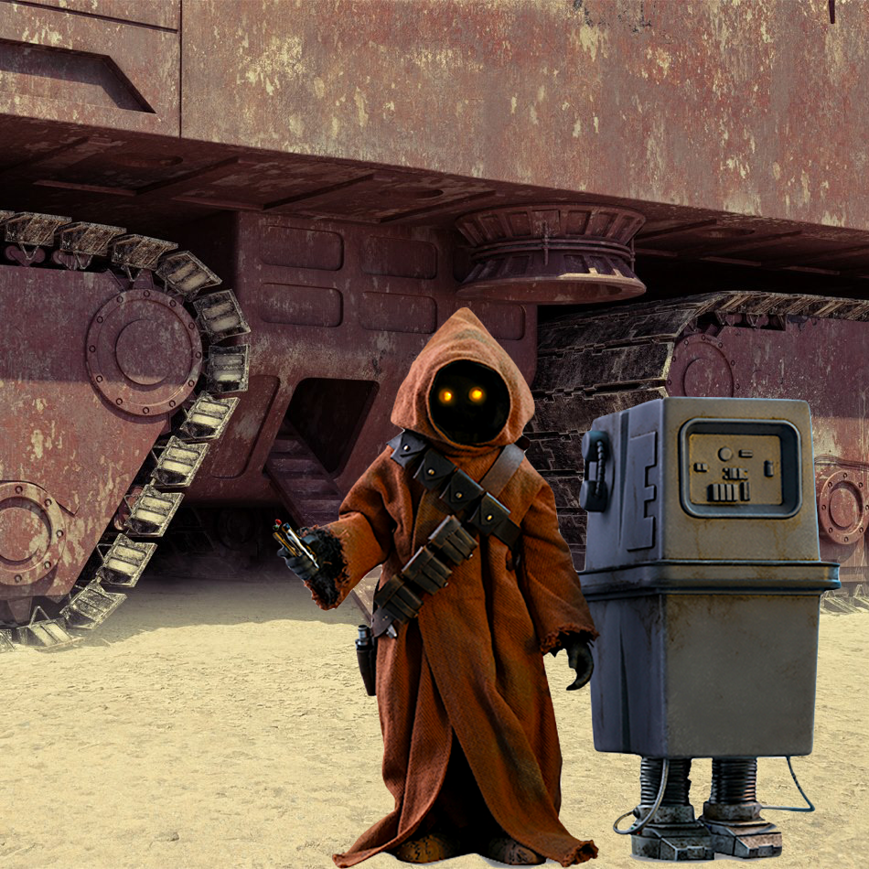 1/6 Jawa Sand Crawler Backdrop 15”x15” - For 1/6 Jawa C3PO R2D2 Luke ...