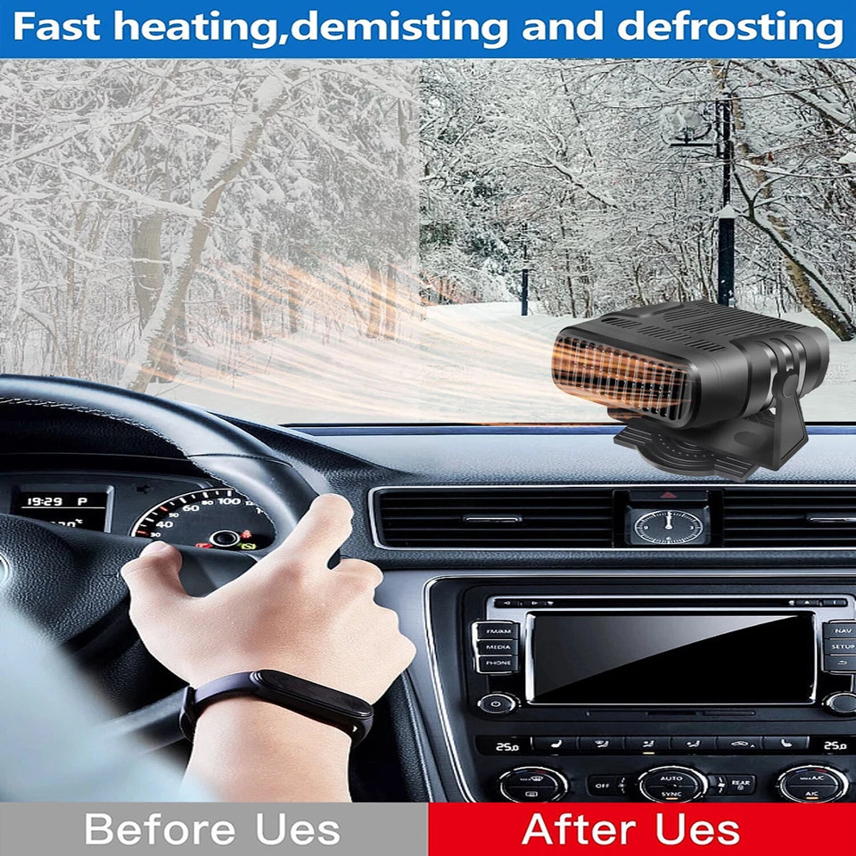 12V Car Heater Defroster 120W Portable Auto Windshield Demister Plug in ...