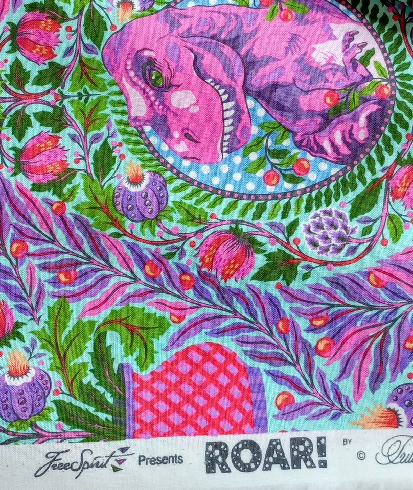 Tula Pink Tree Rex Roar Free Spirit 1 Yard Cute Dinosaur Fabric | eBay UK