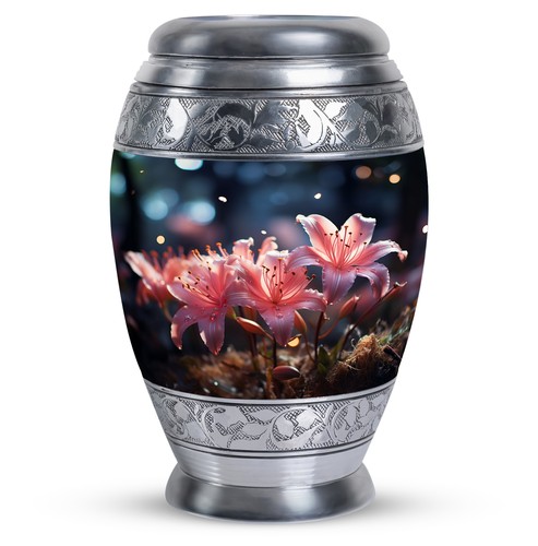 Adult Male Urn Pink Lilly With Water Drop (10 Inch) Large Urn | eBay