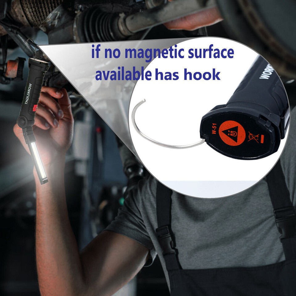 Big Work Light LED COB Mechanic Flashlight Lamp Rechargeable Magnetic ...