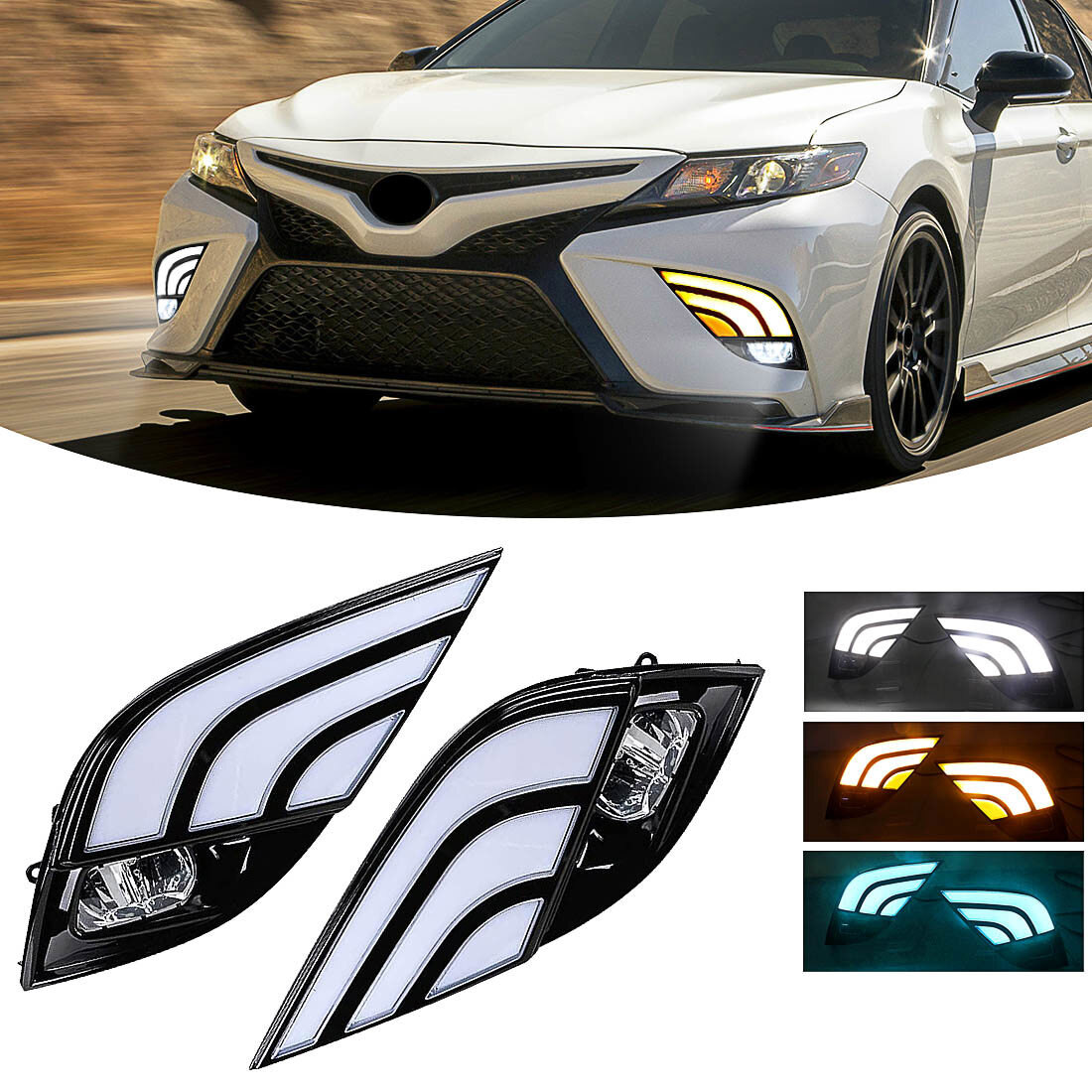 For Toyota Camry SE XSE 2018-2020 LED Fog Lamp Daytime Running Light ...