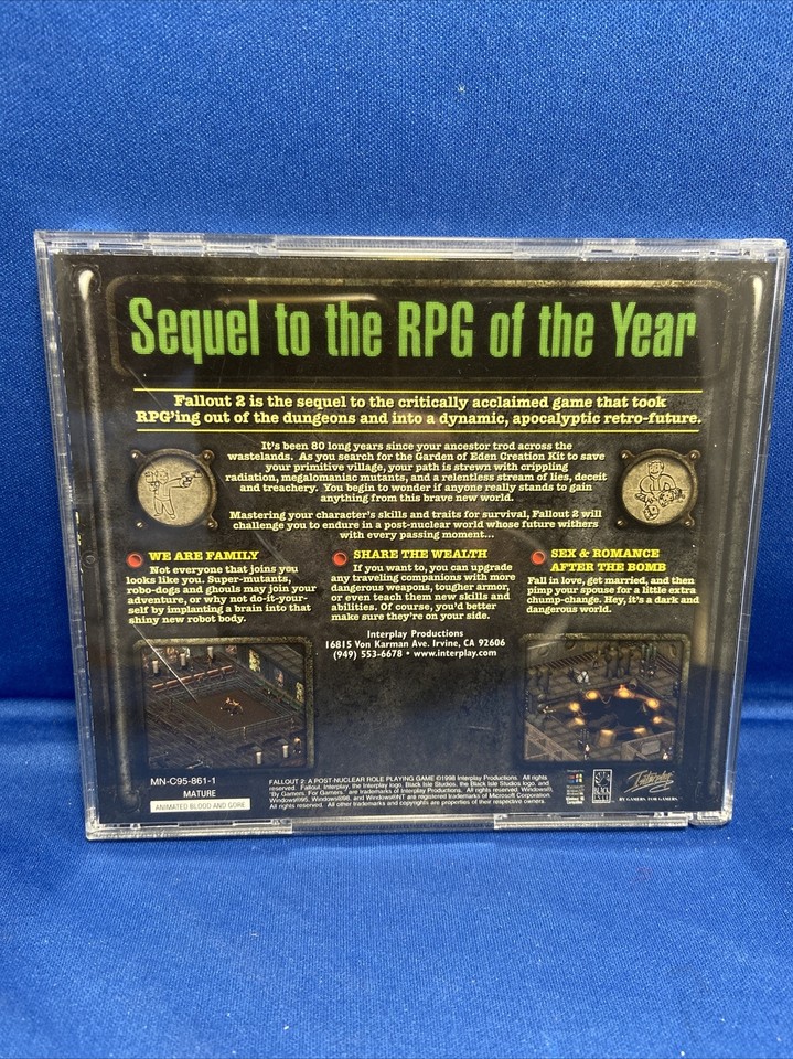 Fallout 2 (PC 1998) Big Box Windows CD - Box, Game Disc Only | eBay