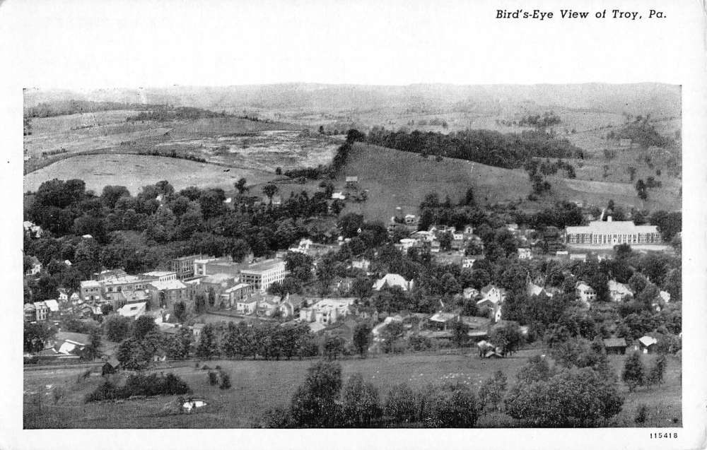 Troy Pennsylvania Birdseye View Of City Antique Postcard K95392 | eBay