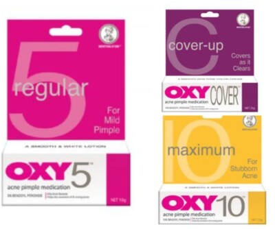 OXY Acne Pimple Spot Medication and treatment 25g [Oxy 5 / Oxy 10 / Oxy ...