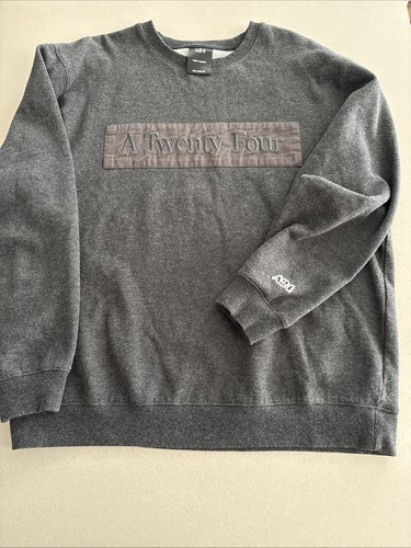 A24 Dark Gray/charcoal ‘A Twenty-Four’ Patch Crew Neck Sweatshirt Size ...