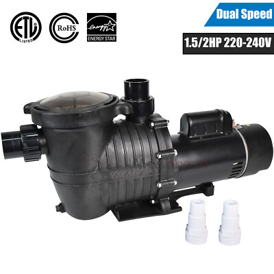 1.5/2HP Dual Speed INGROUND Swimming POOL PUMP MOTOR Strainer For ...