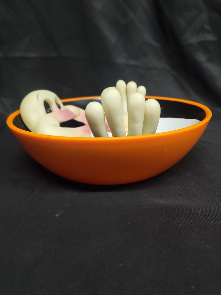 Gemmy Talking Ghost Candy Dish - Hands Move - Eyes Light Up Halloween ...