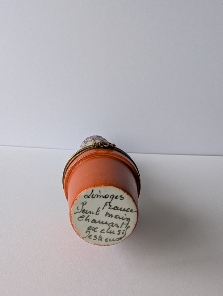 Limoges France Peint Main Hyacinth Flower Pot Trinket Box - Chamart ...