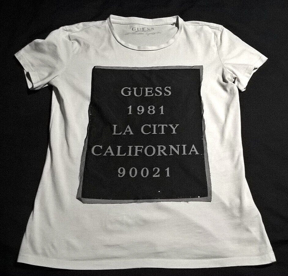 Womens Guess 1981 LA Los Angeles Mesh Logo T Shirt Te… - Gem
