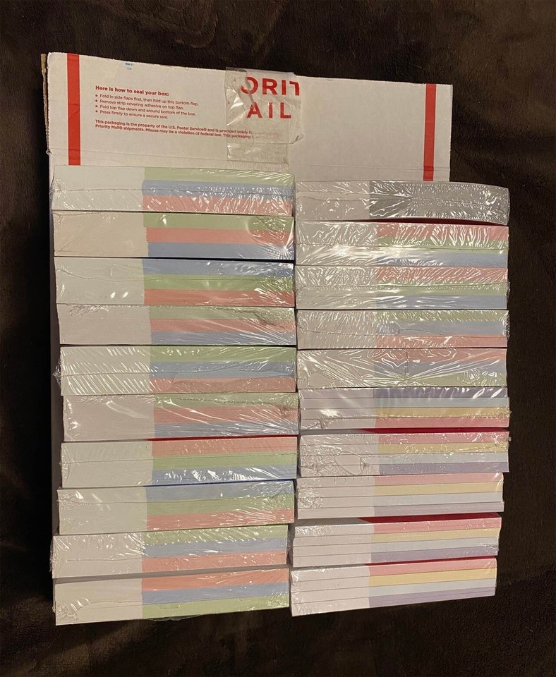 BEST PRICE! 2,500 EBAY THANK YOU CARDS 25 PACKS x 100 RED BLUE GREEN ...